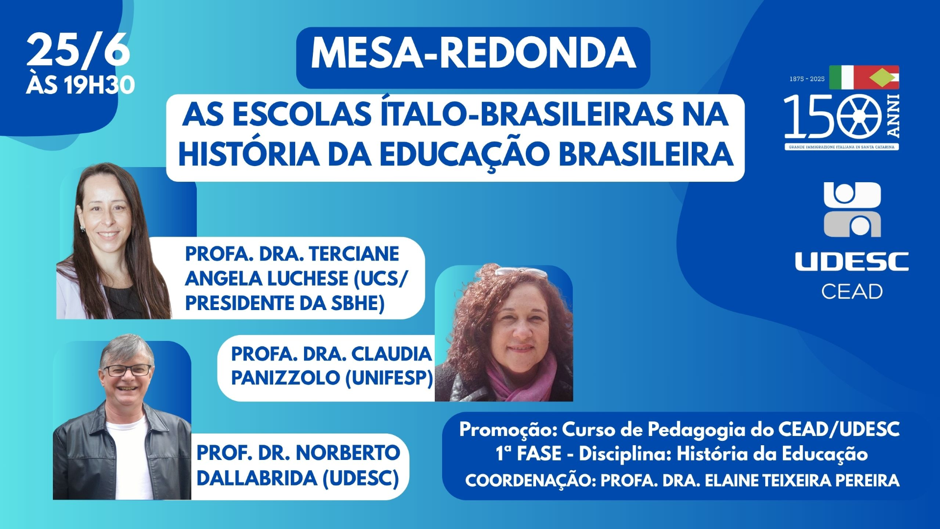 Mesa-redonda “As escolas ítalo-brasileiras na história da educação ...